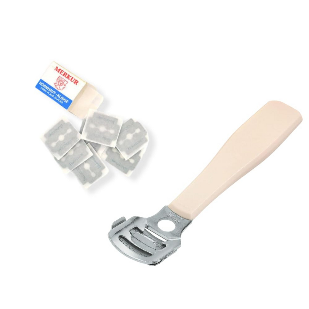 Merkur 923 Corn/Callus Razor with White Handle – BarberSupplies.com