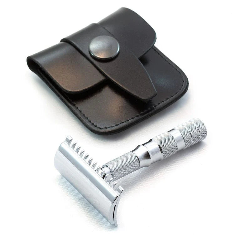 Merkur 985 Double-Edge Travel Razor & Case, Bright Chrome Finish ...